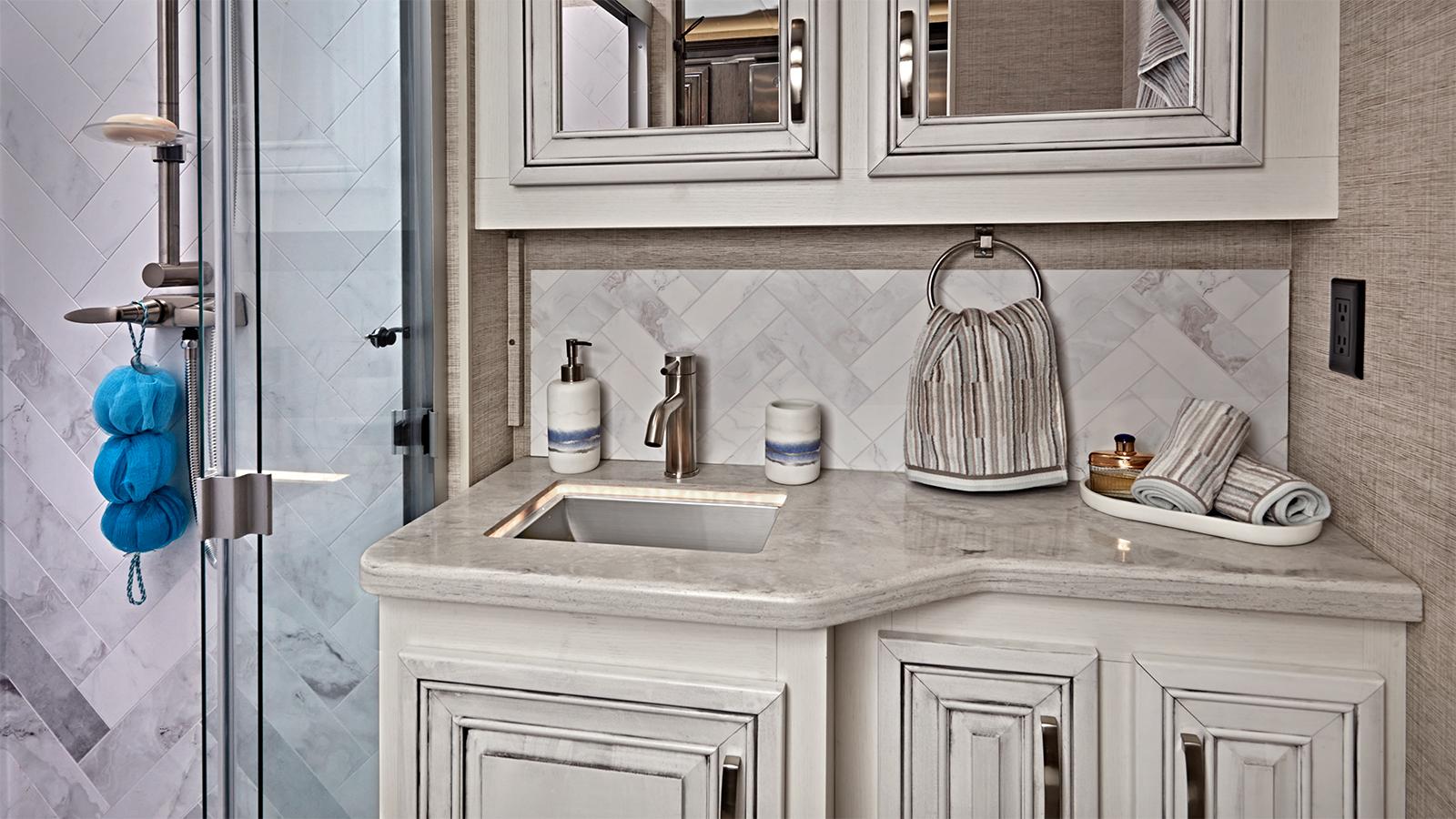 Class C motorhomes with a rear bathroom